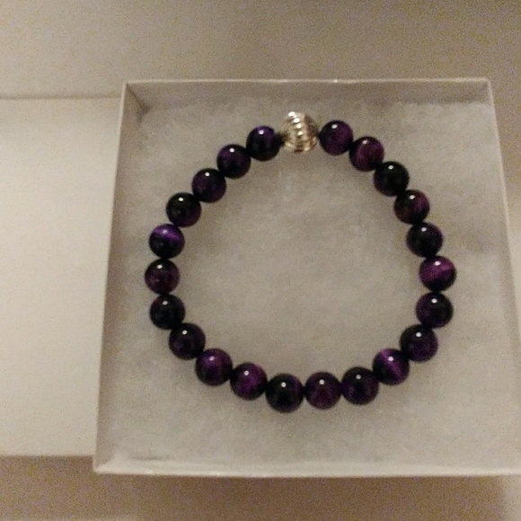 Jewelry | Purple Tiger Eye Stone Bracelet | Poshmark